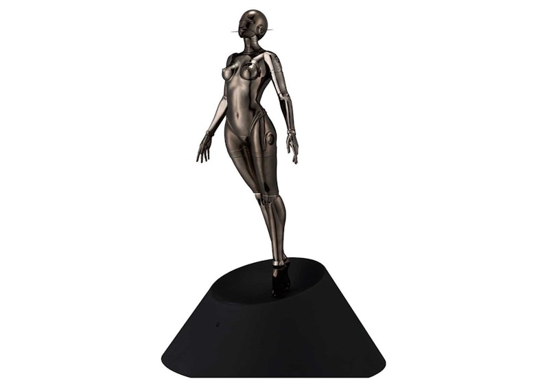 Hajime Sorayama Sexy Robot Floating Figure Black Metallic - HypeAnalyzer